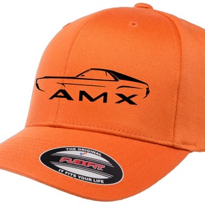1968 1969 AMC AMX Classic Outline Design Flexfit 6277 Baseball Hat Cap ...