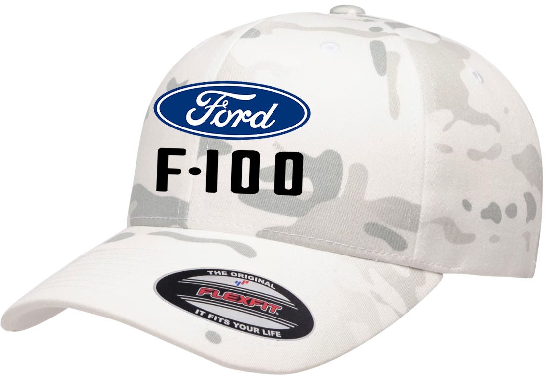 Ford F100 Pickup Truck Logo Classic Design Flexfit 6277 Baseball Hat ...