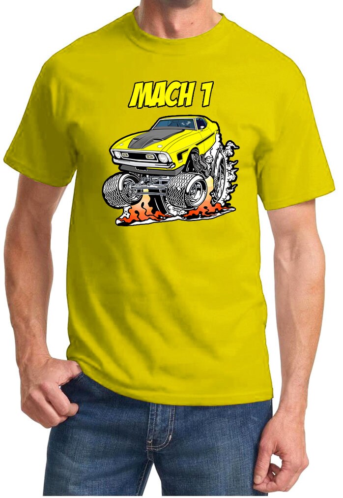 1971 1972 Ford Mach 1 Mustang Classic Cartoon Muscle Car Full Color ...