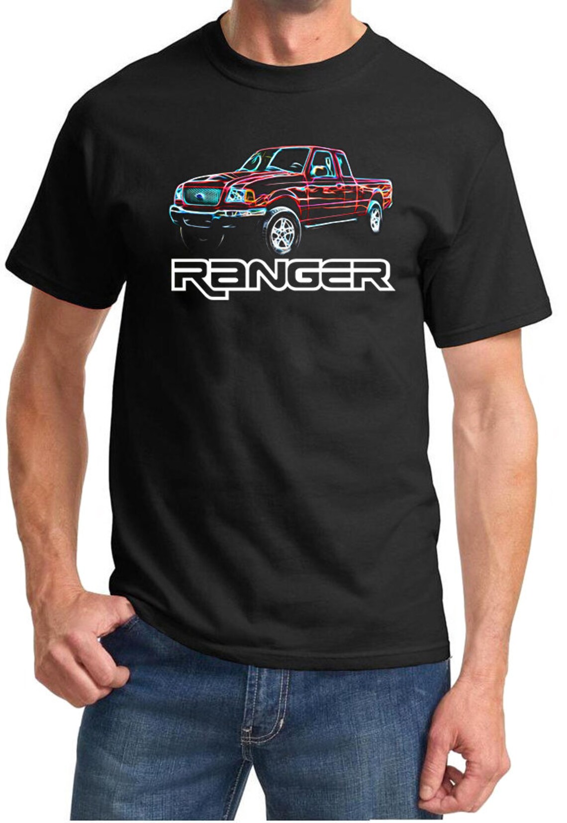 2003-11 Ford Ranger Pickup Truck Neon Design Full Color Tshirt | Etsy