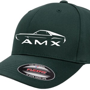 1968 1969 AMC AMX Classic Outline Design Flexfit 6277 Baseball Hat Cap ...
