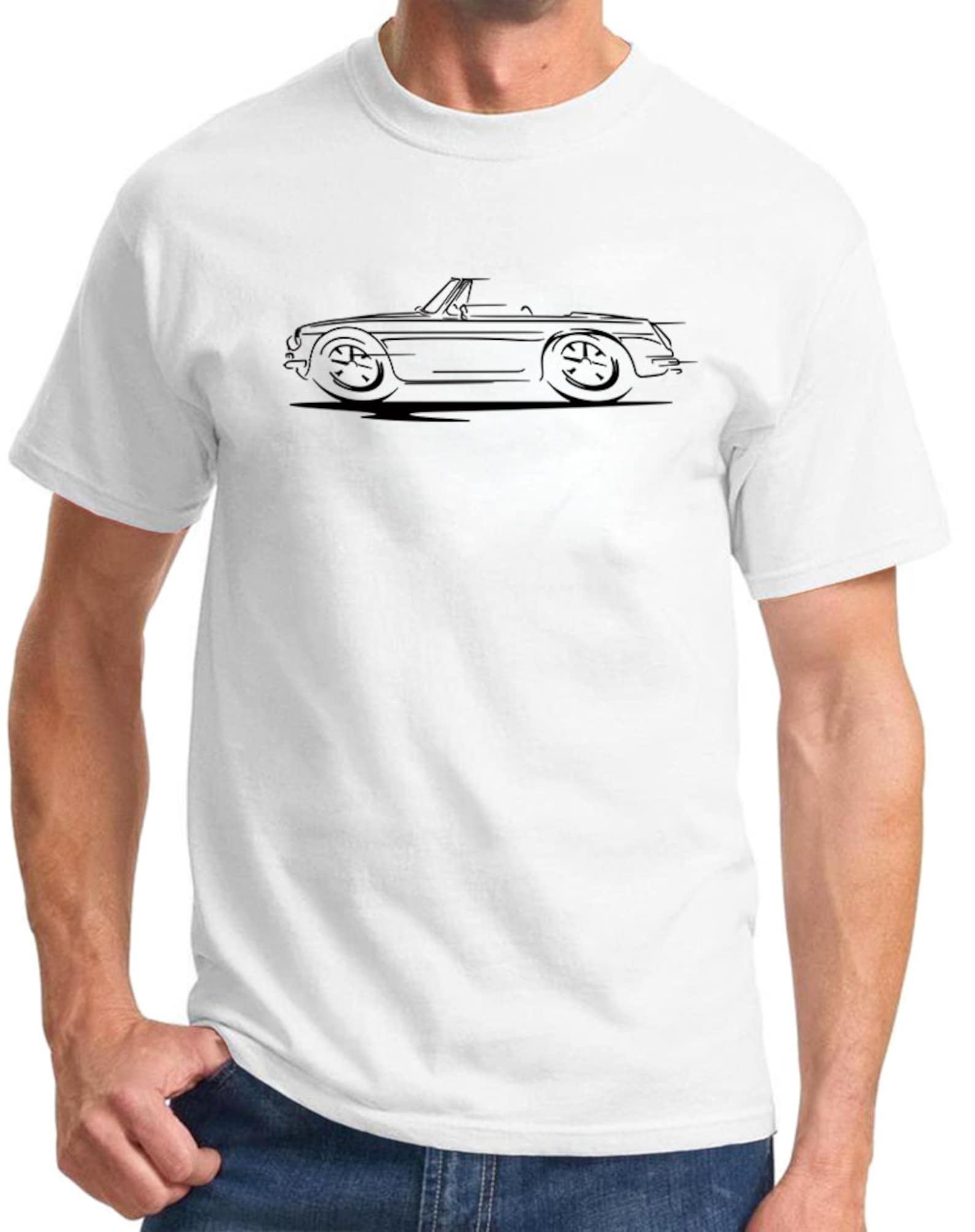 MG MGB Convertible Sports Car Redline Design Tshirt - Etsy