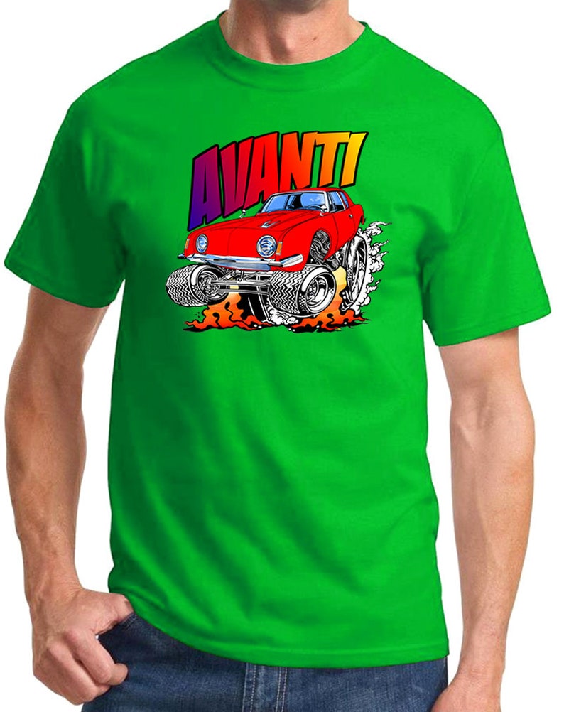 Studebaker Avanti Classic Cartoon Muscle Car Full Color Design Tshirt ...