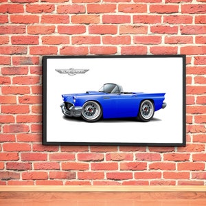 1955 1956 1957 Ford Thunderbird Wall Art Poster - Etsy