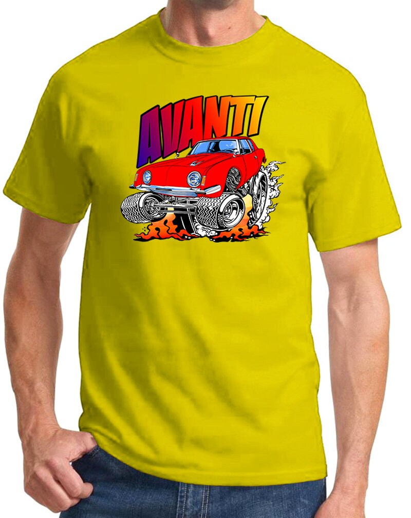 Studebaker Avanti Classic Cartoon Muscle Car Full Color Design Tshirt ...