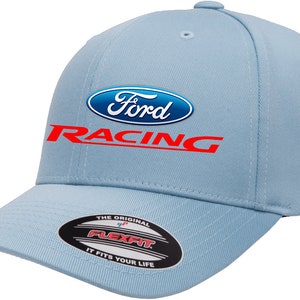 Ford Racing Logo Fully Embroidered Design Flexfit 6277 Baseball Hat Cap ...
