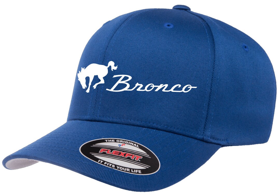 Ford Bronco Classic Logo Classic Design Flexfit 6277 Baseball Hat Cap ...