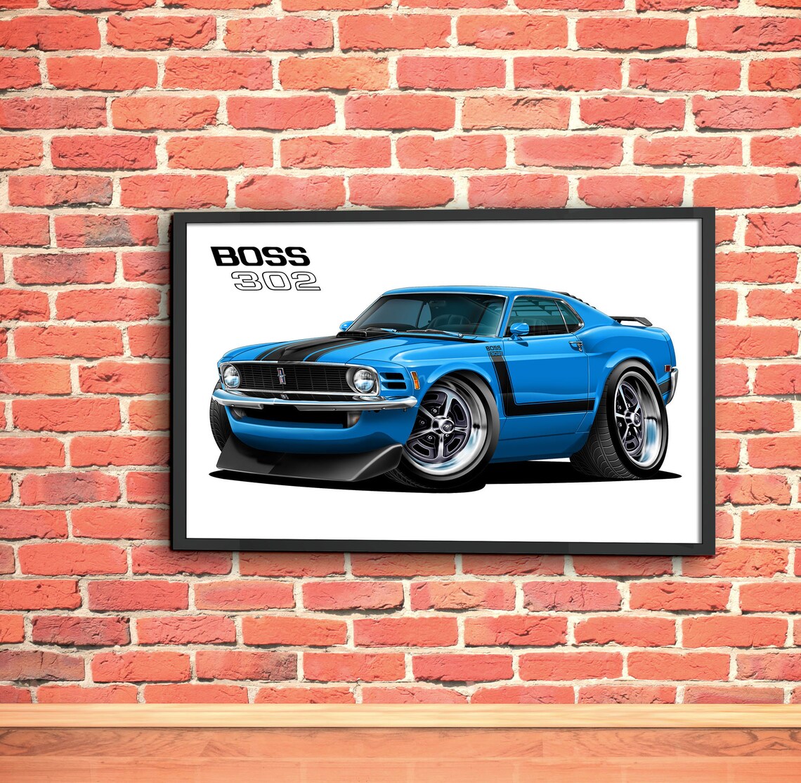 1970 Ford Boss 302 Mustang Wall Art Poster - Etsy