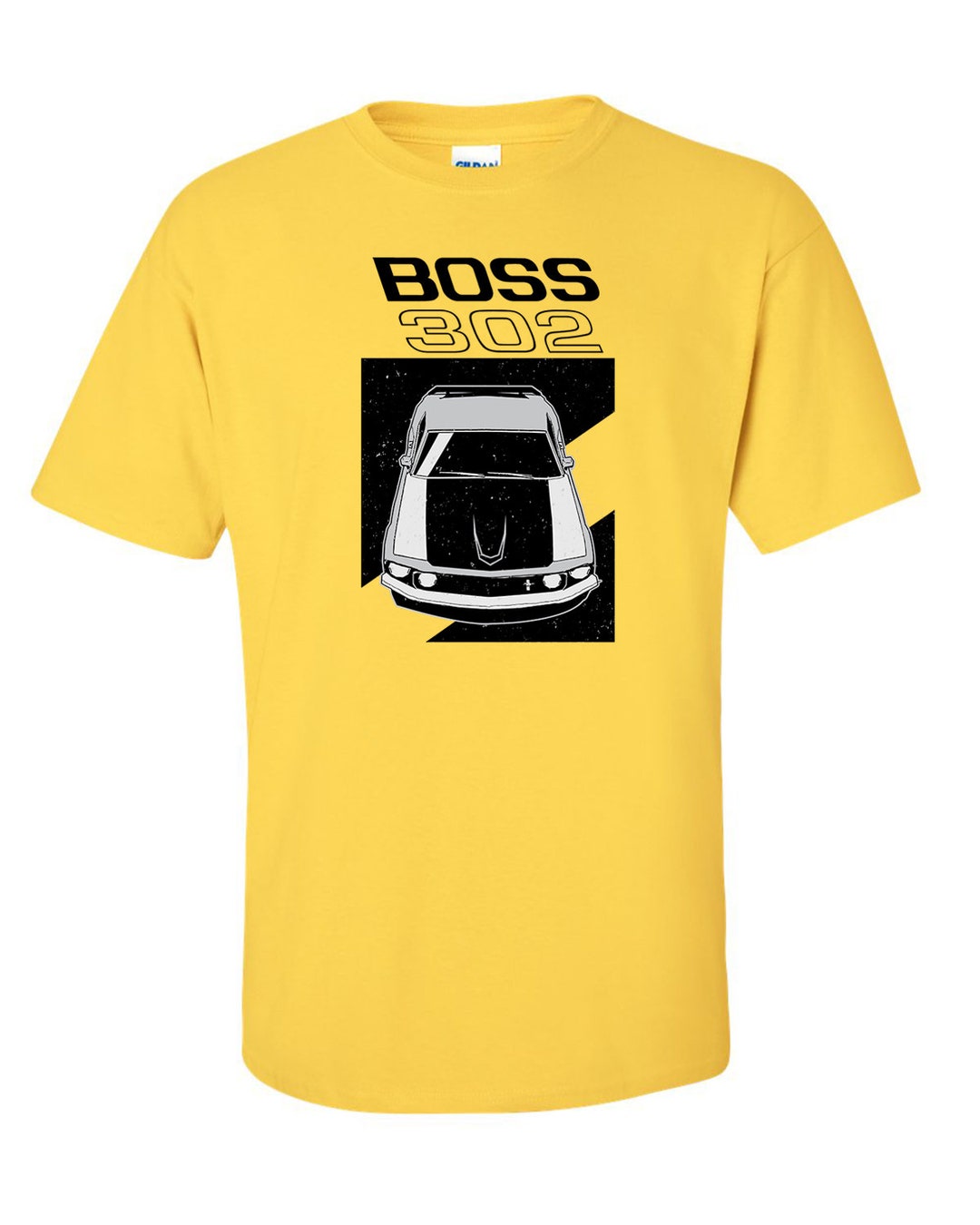 1969 Ford Boss 302 Mustang No Hood Scoop Heritage Edition Design Tshirt ...