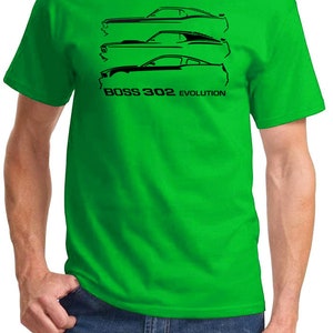 Ford Boss 302 Mustang Evolution Classic Outline Design Tshirt - Etsy