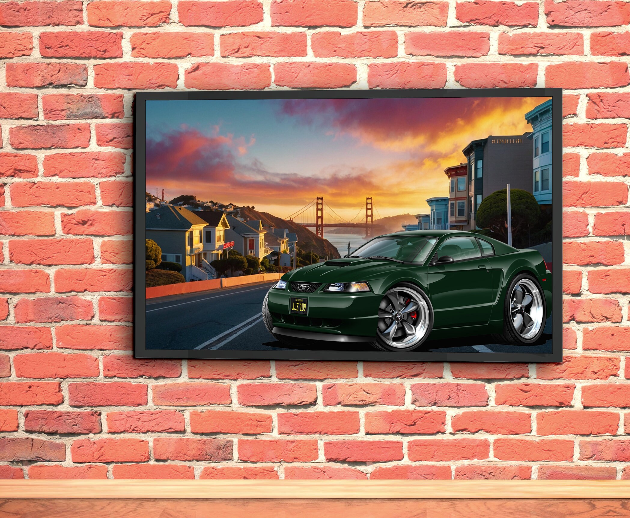 2001 Bullitt Ford Mustang in San Francisco Wall Art Poster - Etsy
