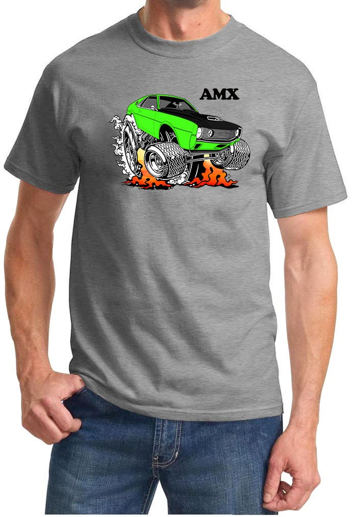 1970 AMC AMX Classic Cartoon Muscle Car Full Color Design Tshirt - Etsy