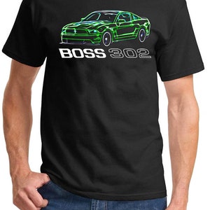 2012 Ford Boss 302 Mustang Neon Design Full Color Tshirt - Etsy