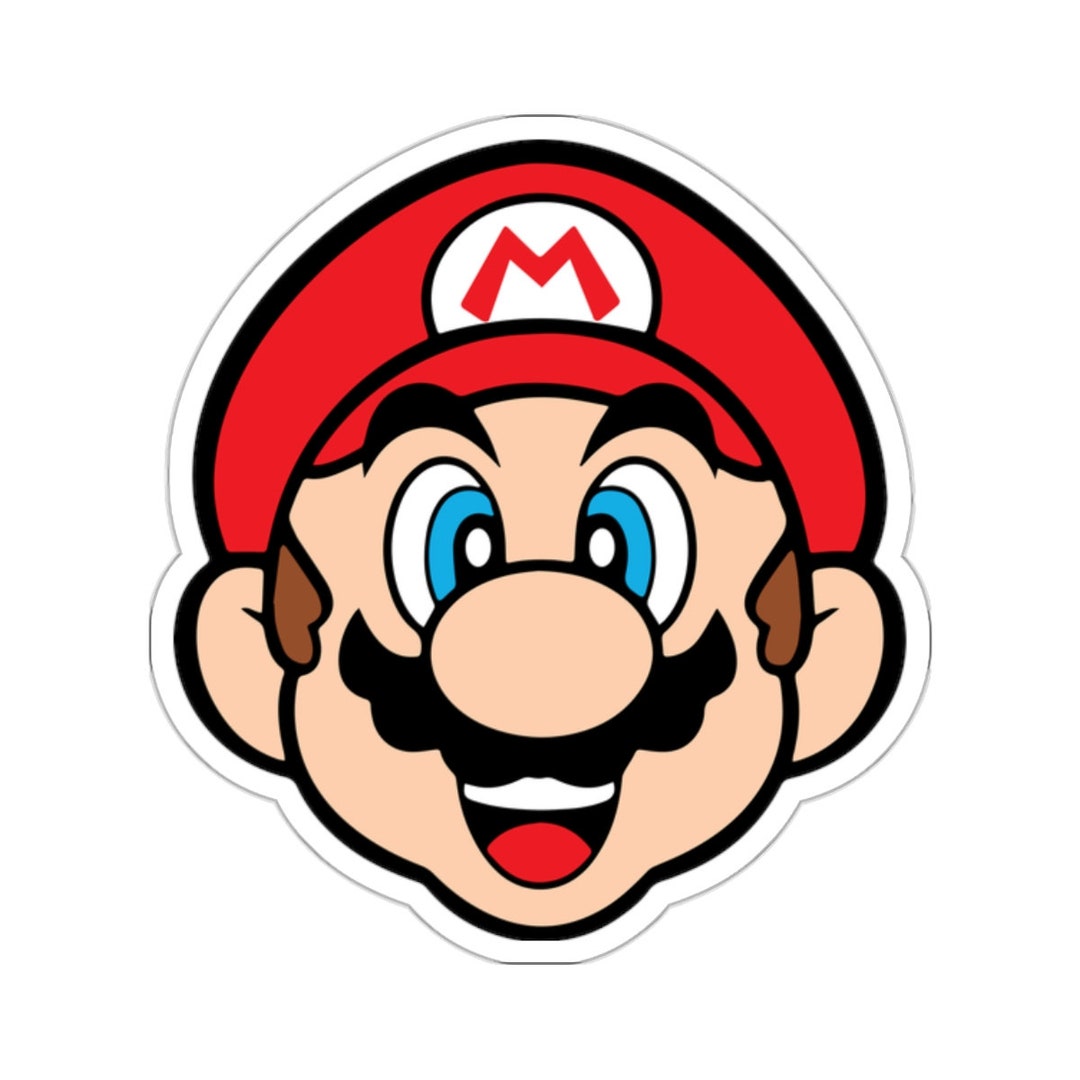 Mario Head Kiss-cut Stickers. Made 100% With Durable Vinyl That Comes ...
