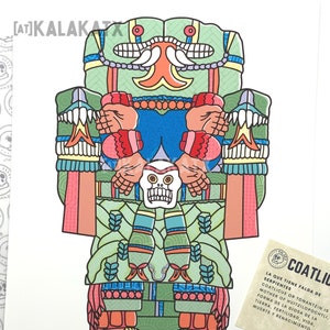 Coatlicue Art Print: Mexica Aztec Deity, Collage Wall Decor - Etsy