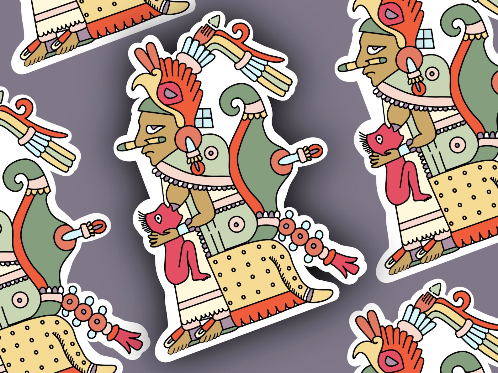 Xochiquetzal, Aztec Mother Figure, Matte or Glossy Vinyl Sticker - Etsy