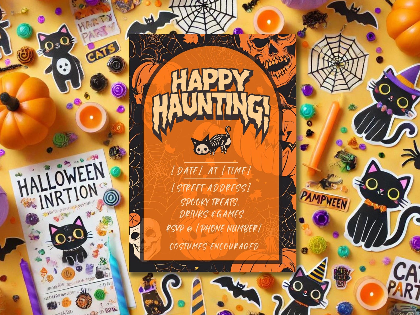 Editable Spooky Celebration Canva Invitation Template | Digital ...