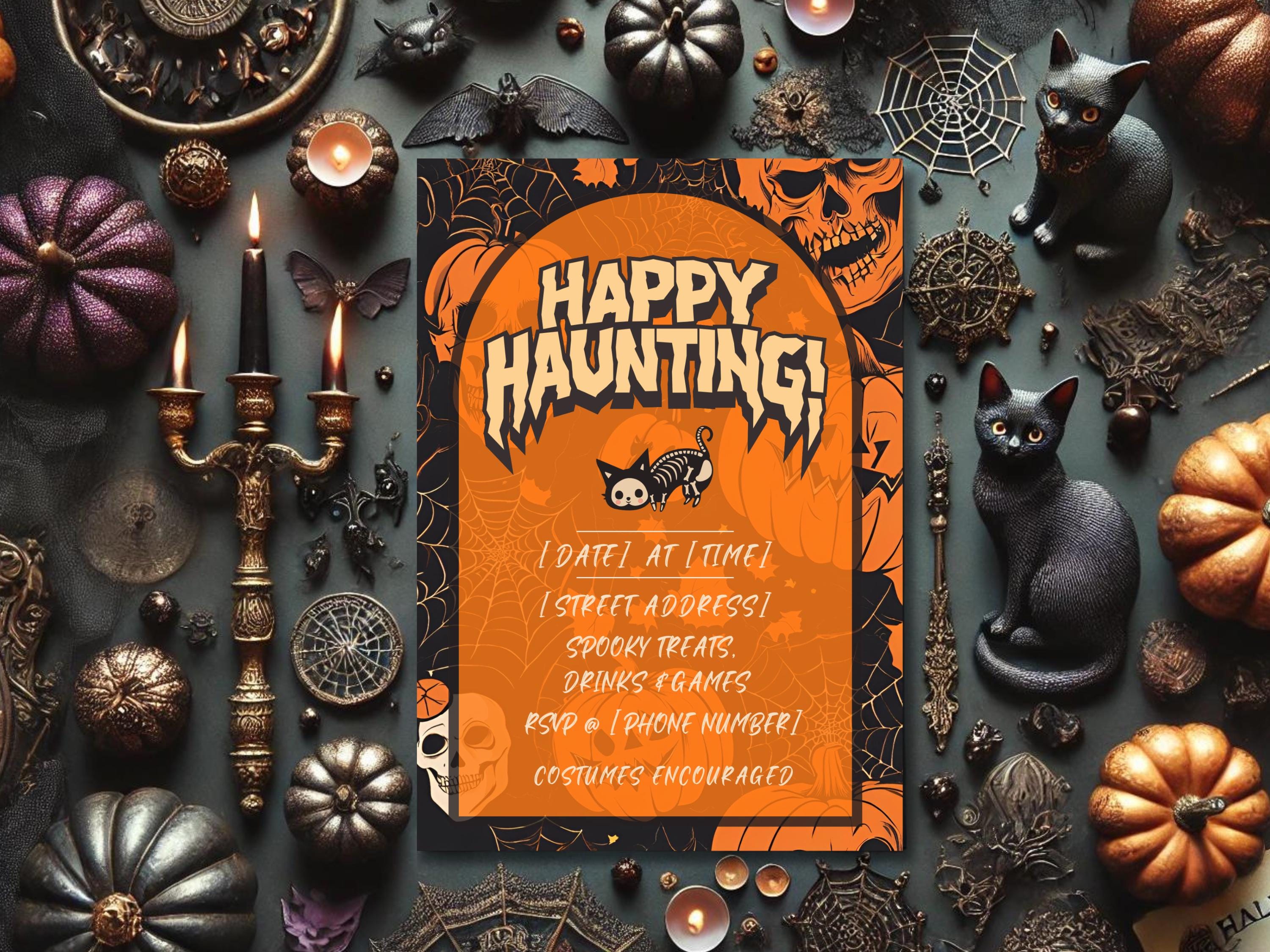 Editable Spooky Celebration Canva Invitation Template | Digital ...