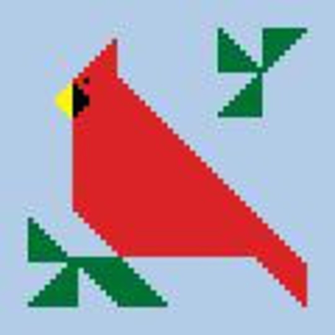Cardinal Facing Left Crochet Quilt Block - Etsy