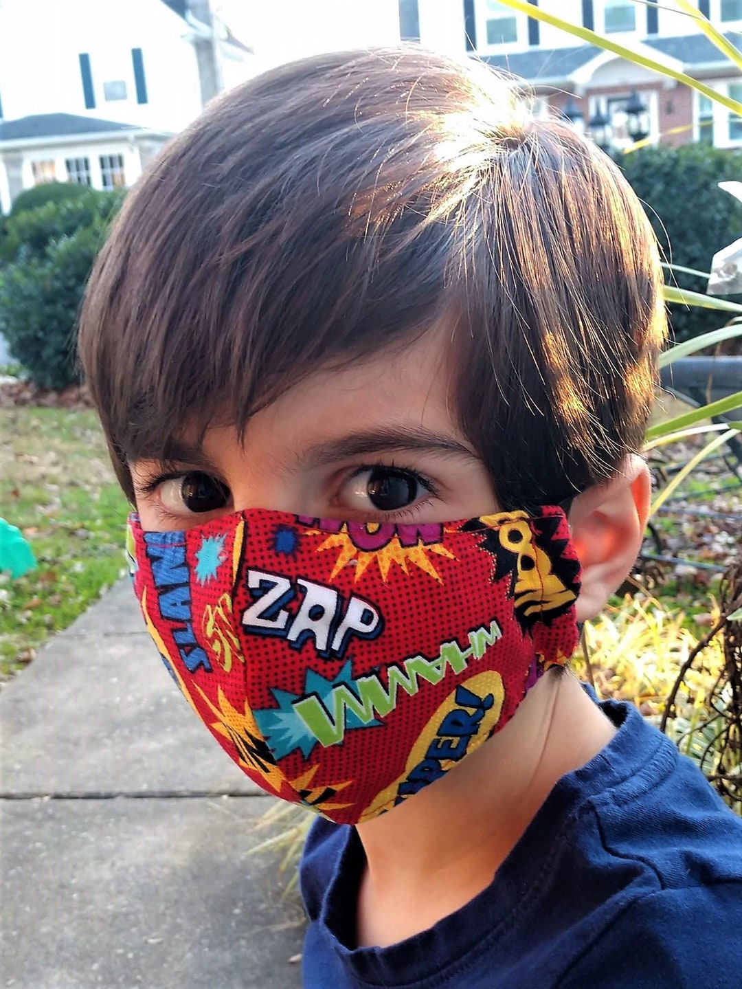 Superheroes Kids Mask, Comics Kids Mask, Zap Pow Kids Mask, Small ...