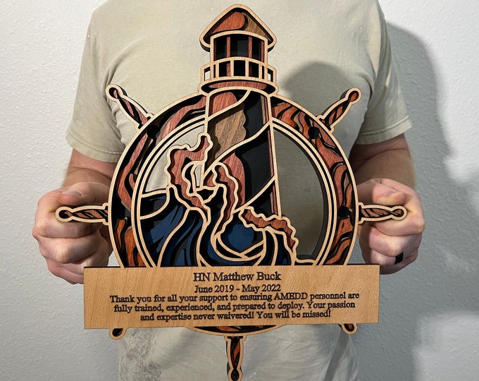 Lighthouse Custom Wood Plaque | Military Gift Award | Military Plaque ...