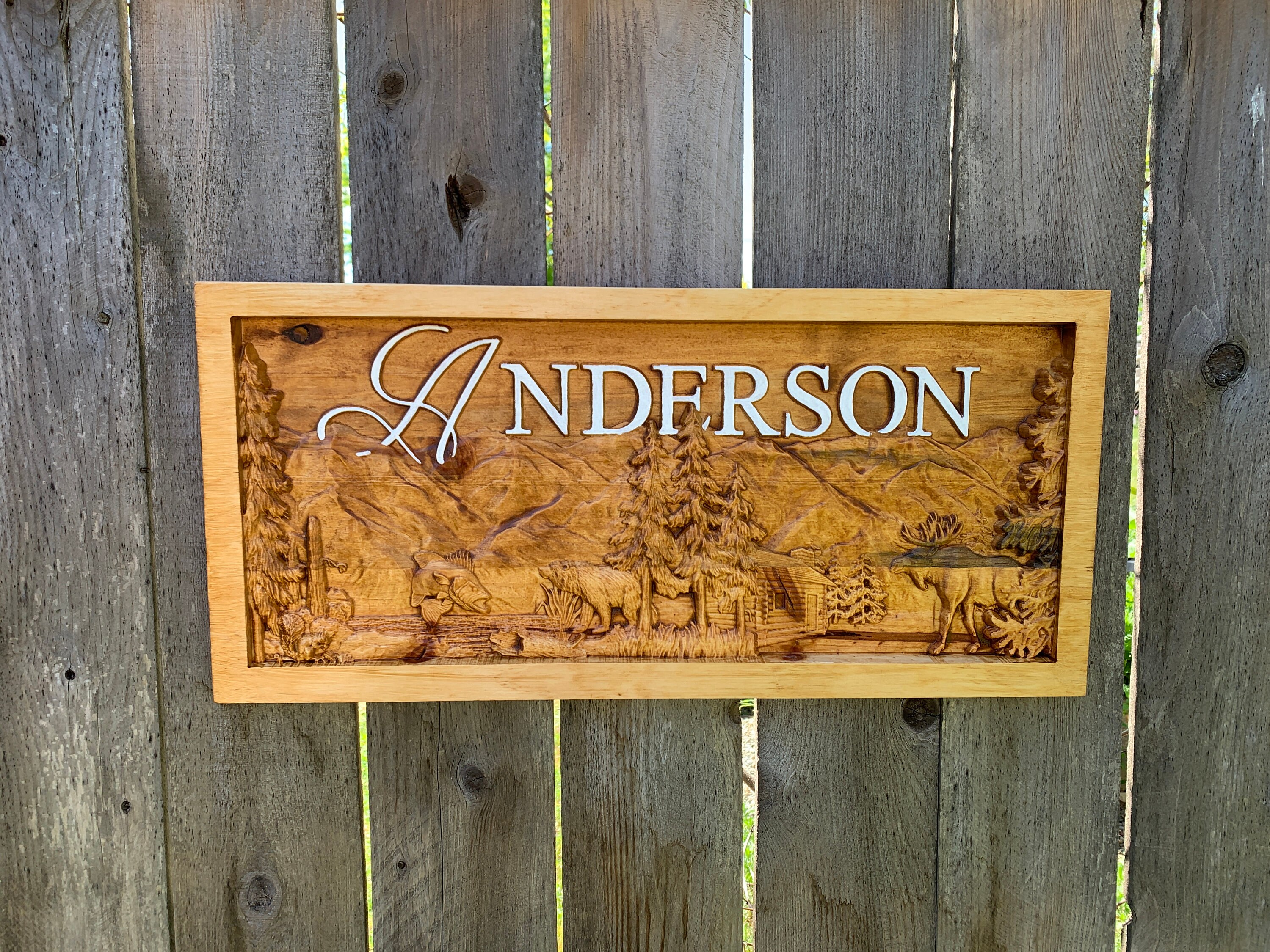 3D Personalized Mountain Scenery Wedding Sign Family Name | Etsy