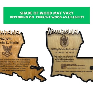 US State Map Plaque: Custom Wood Military Award - Etsy