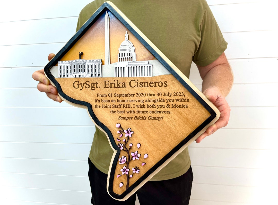 Washington DC Map Plaque: Layered Wood Military Gift - Etsy