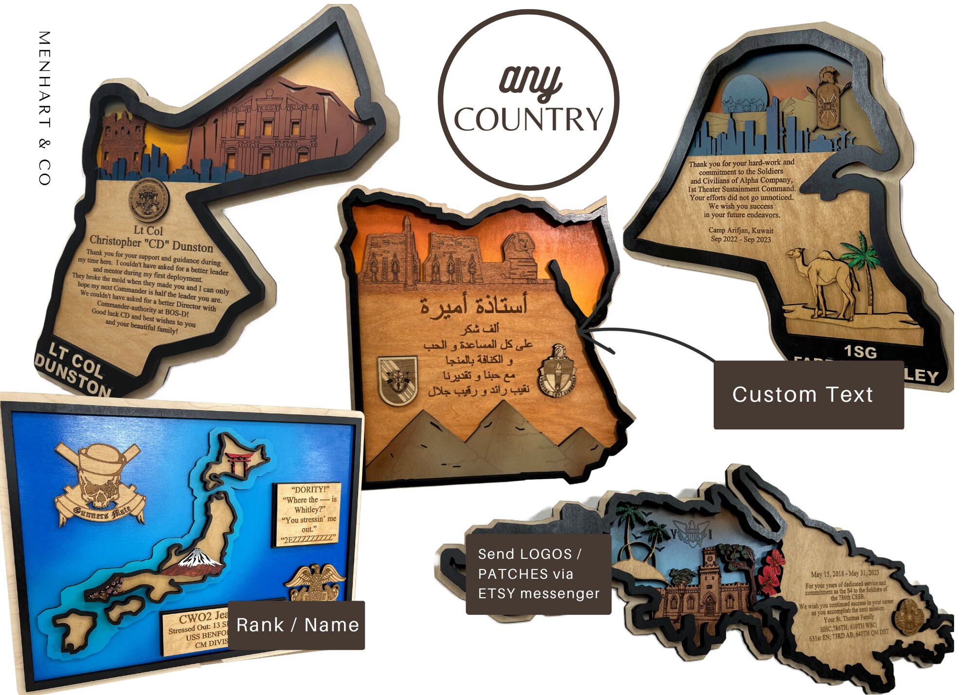 Any Country Map Custom Layered Wood Plaque: Military Goin Away Gift - Etsy