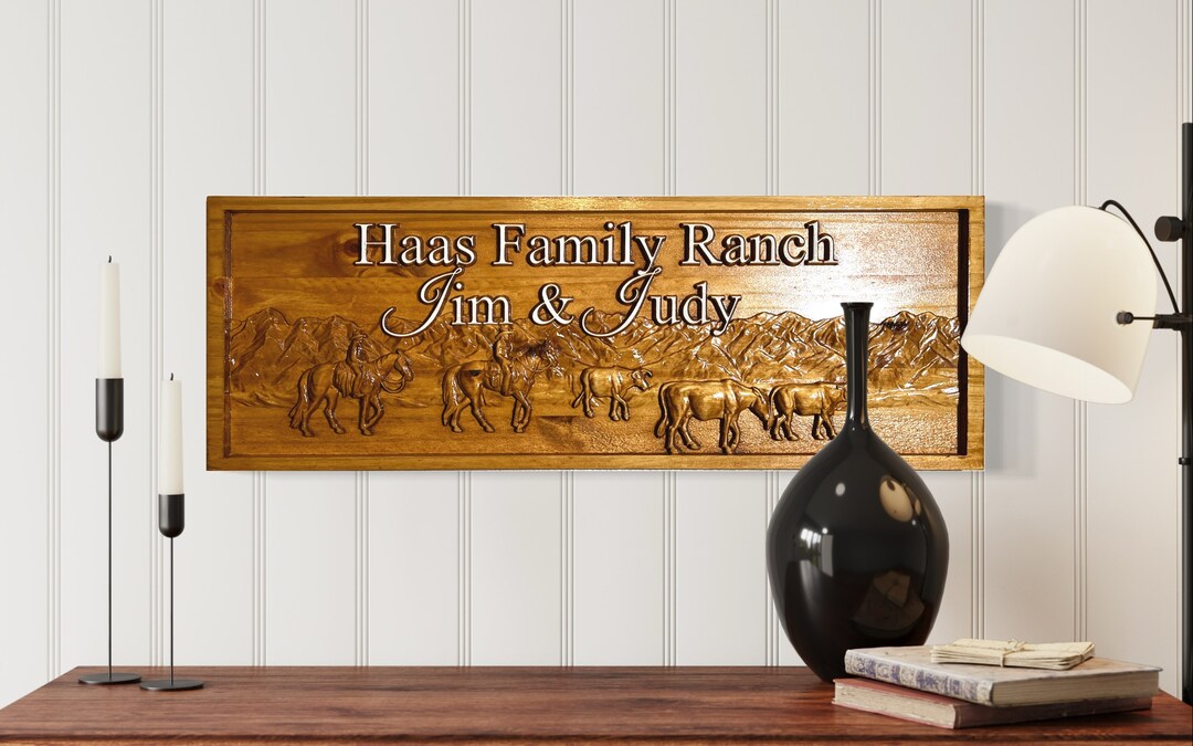 3D Rustic Wood Ranch Sign Personalized Gift Custom Wood Sign Family ...