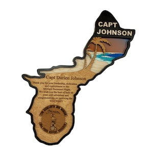 Guam Map | Layered Wood Landscape Custom Plaque | Military Gift Award ...