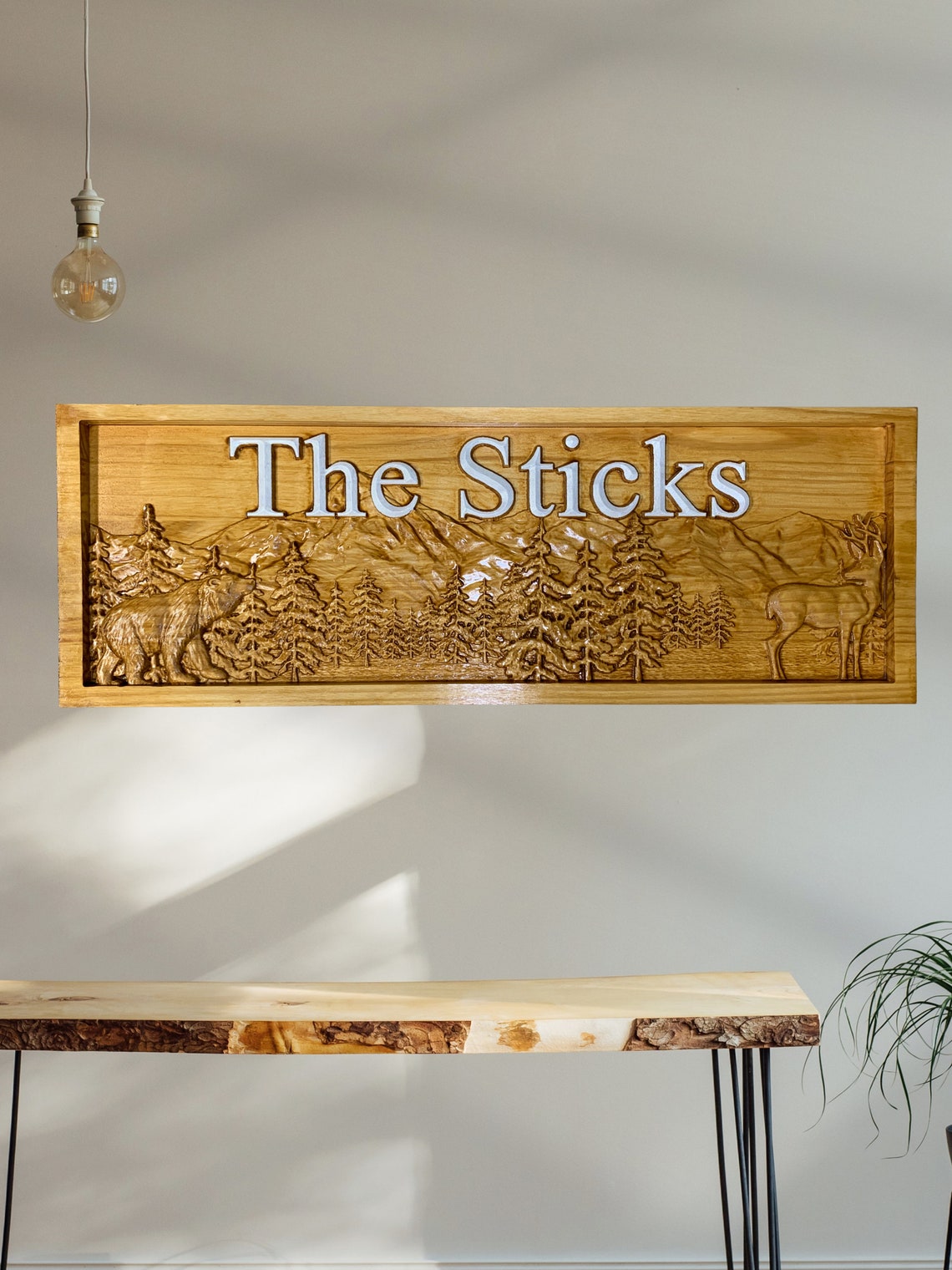 3D Hunting Sign Forest Woodland Mountain Scenery Sign Family - Etsy