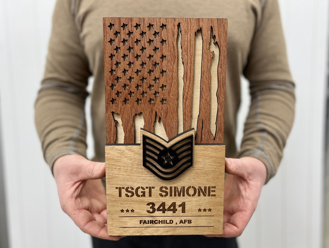 Custom Wooden Rank Plaque: Military Rank Promotion Gift - Etsy
