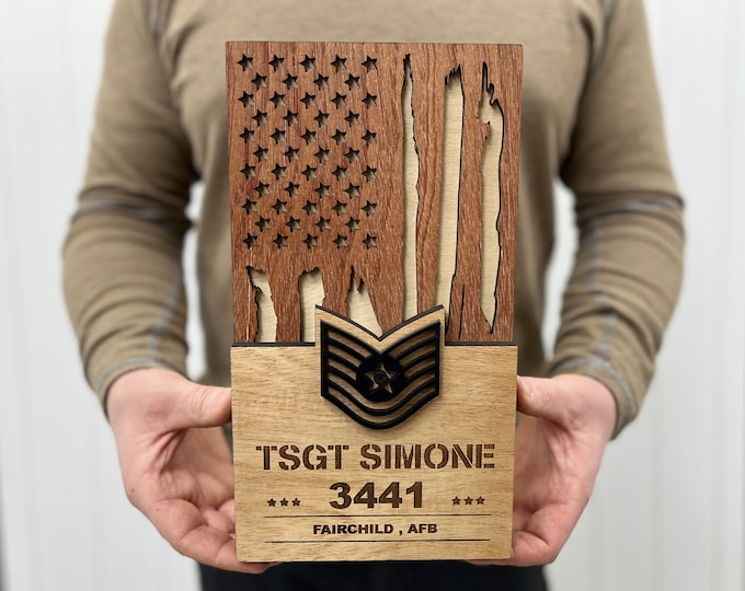 Custom Wooden Rank Plaque: Military Rank Promotion Gift - Etsy