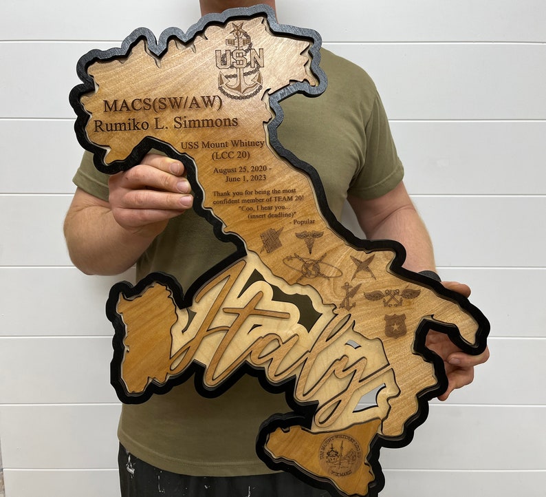 Custom Military Plaque: Country Map PCS Military Gift - Etsy