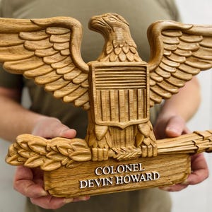 Colonel Eagle Wooden Custom Plaque Military Gift Award Military ...
