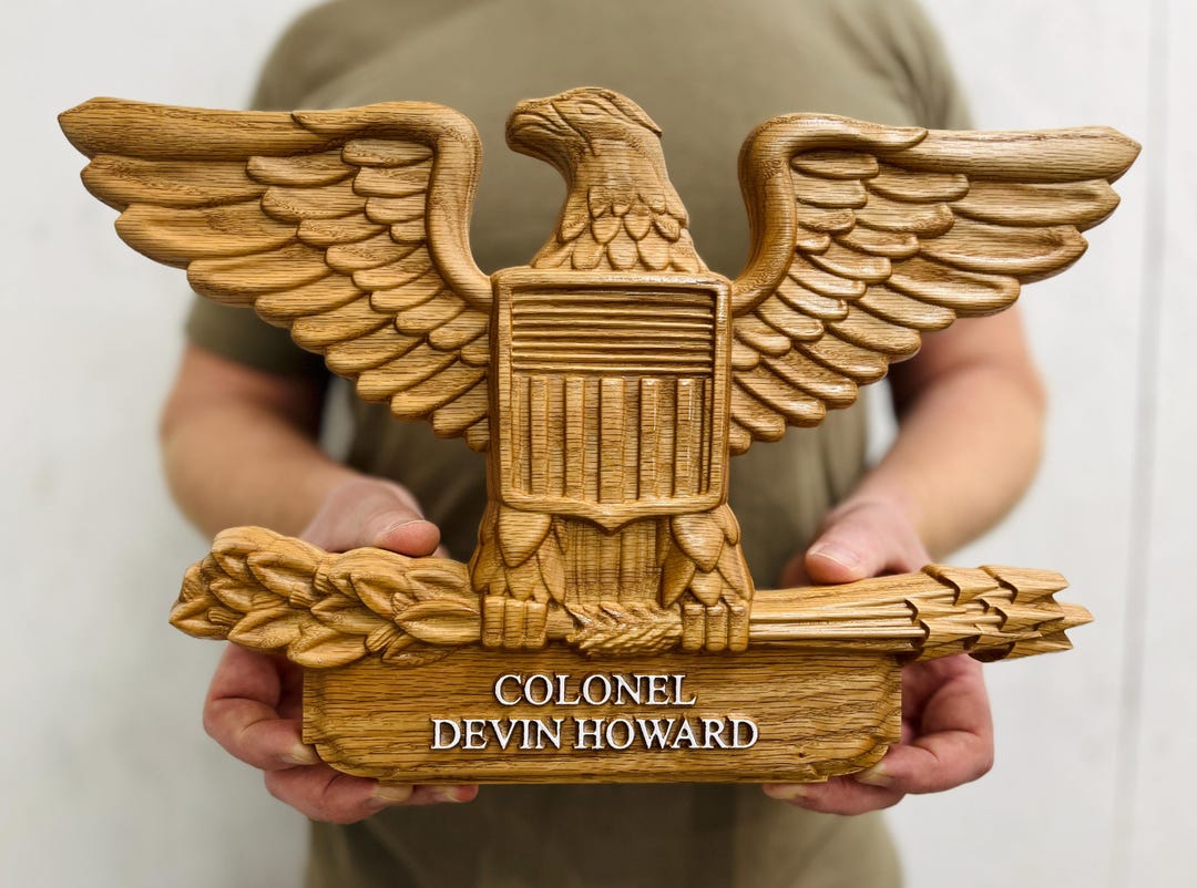 Colonel Eagle Wooden Custom Plaque Military Gift Award Military ...