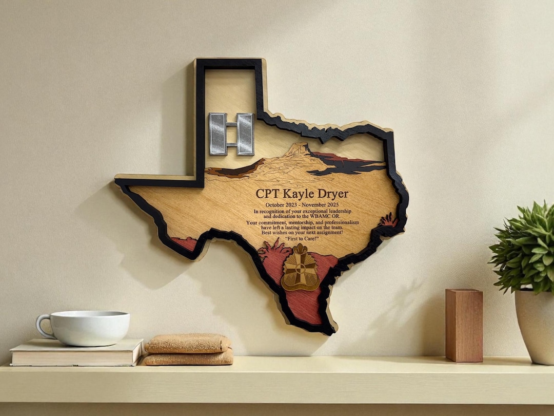 PCS Military Plaque : Laser Engraved Map for Military Awards, Going ...