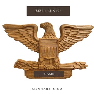 Colonel Eagle Wooden Custom Plaque Military Gift Award Military ...