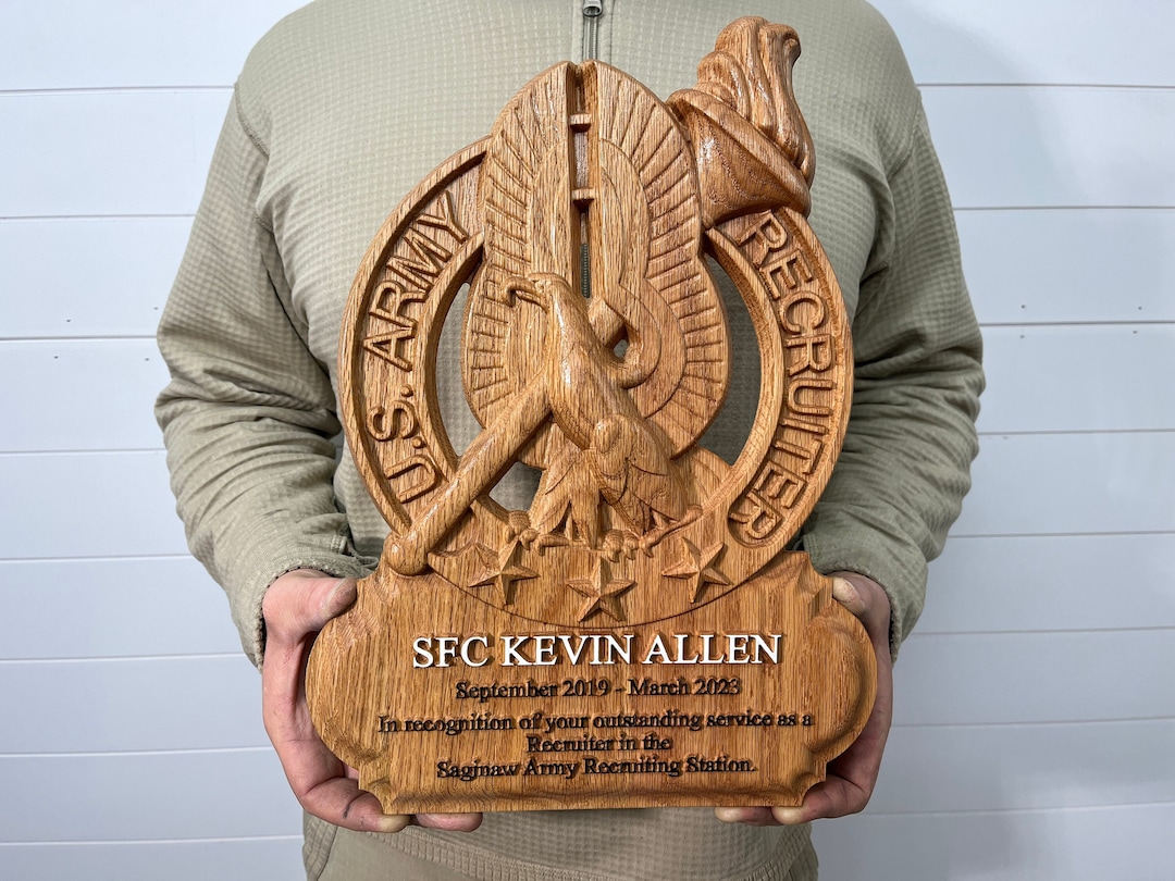US Army Recruiter Wooden Custom Plaque | Any Emblem | Military Gift ...