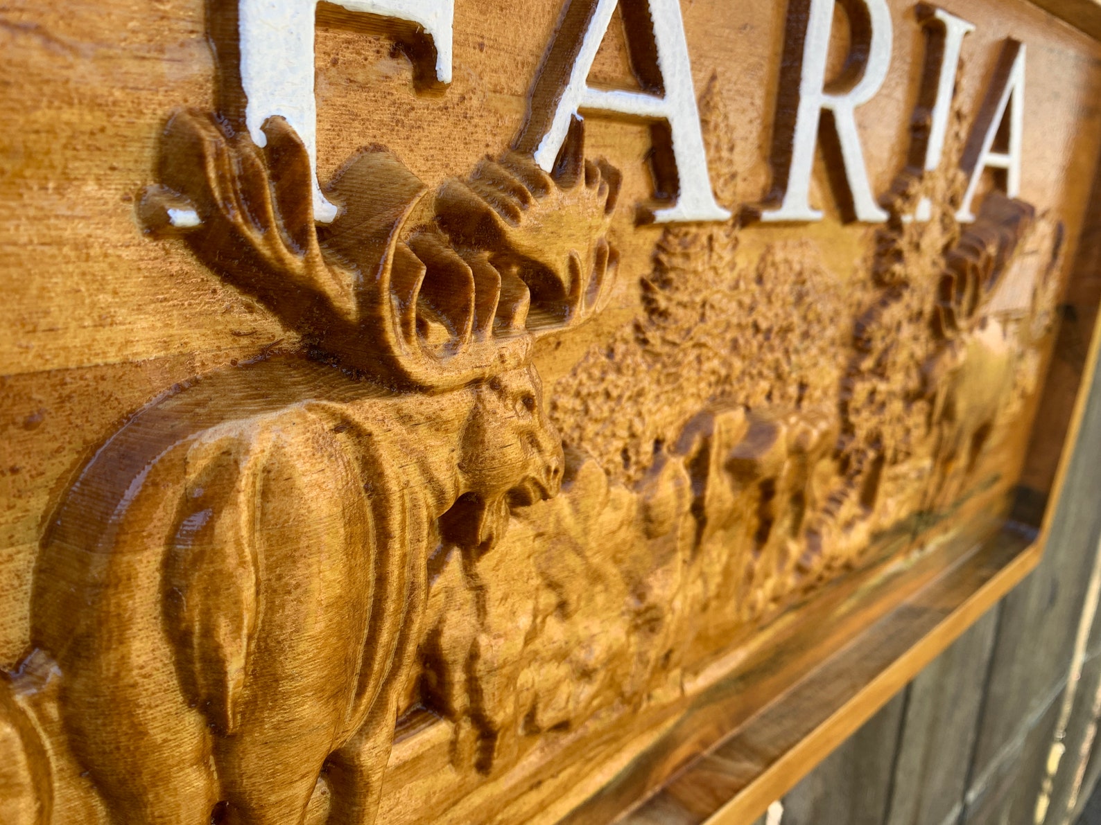3D Personalized Cabin Scenery Sign Family Name Signs Moose | Etsy