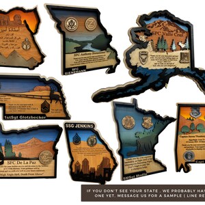 Custom Any US State Landscape Map Wood Plaque: Military PCS Gift - Etsy