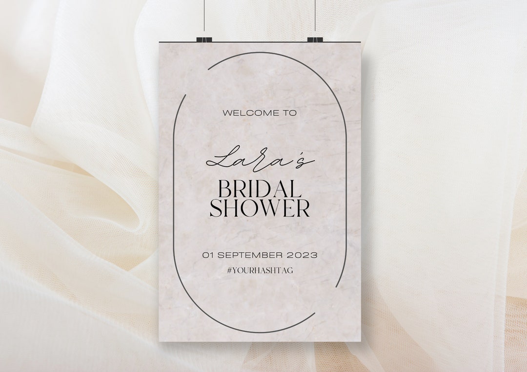 Bridal Shower Welcome Sign Template / Minimalist Chic Classy Welcome ...