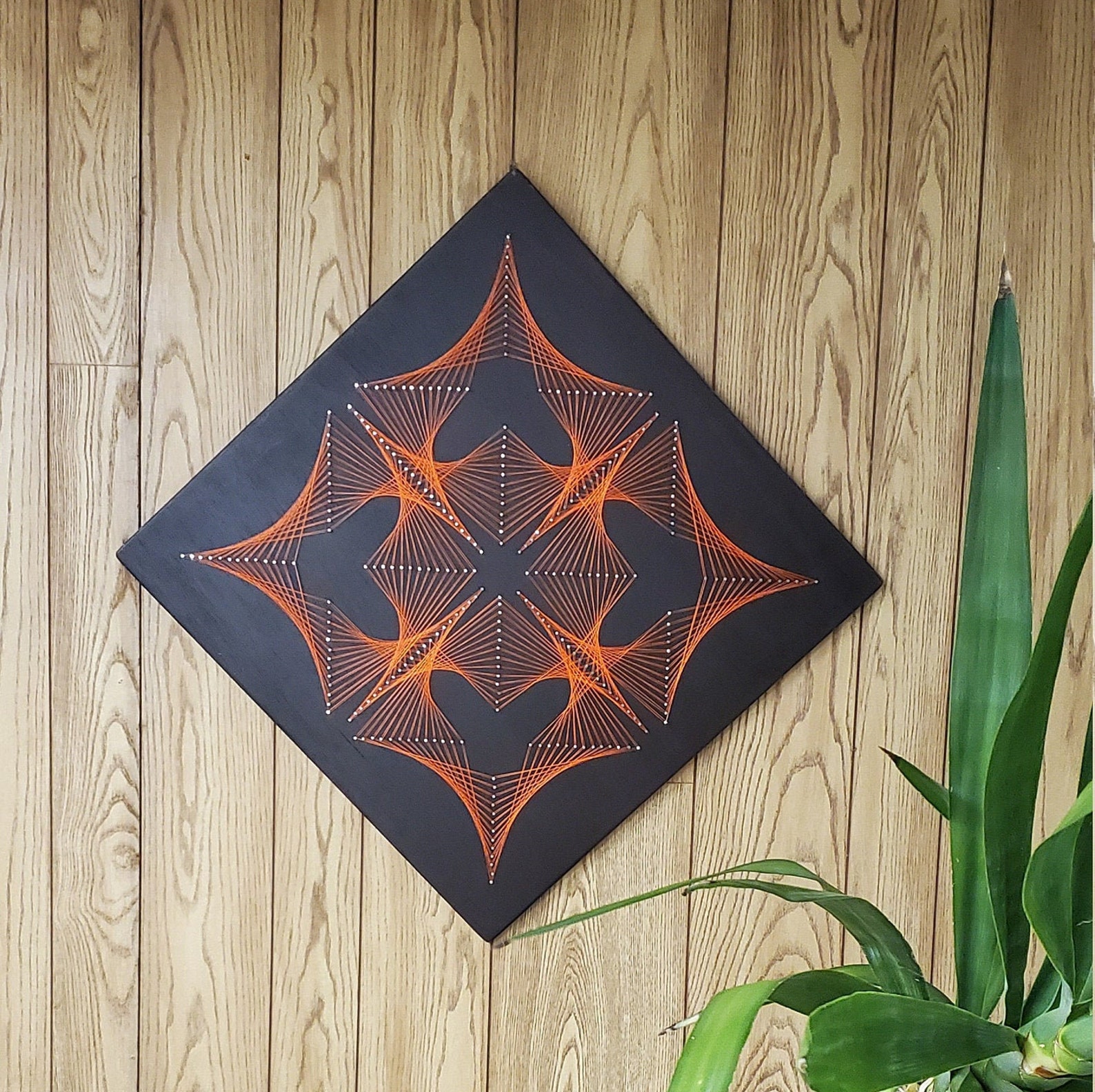 Flaming Orange Shuriken 3D Abstract String Wall Art - Etsy UK