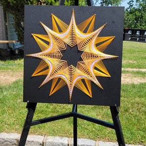 3D Golden Star Abstract String Wall Art 2020 - Etsy