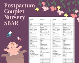 Sbar Sheet Postpartum - Etsy