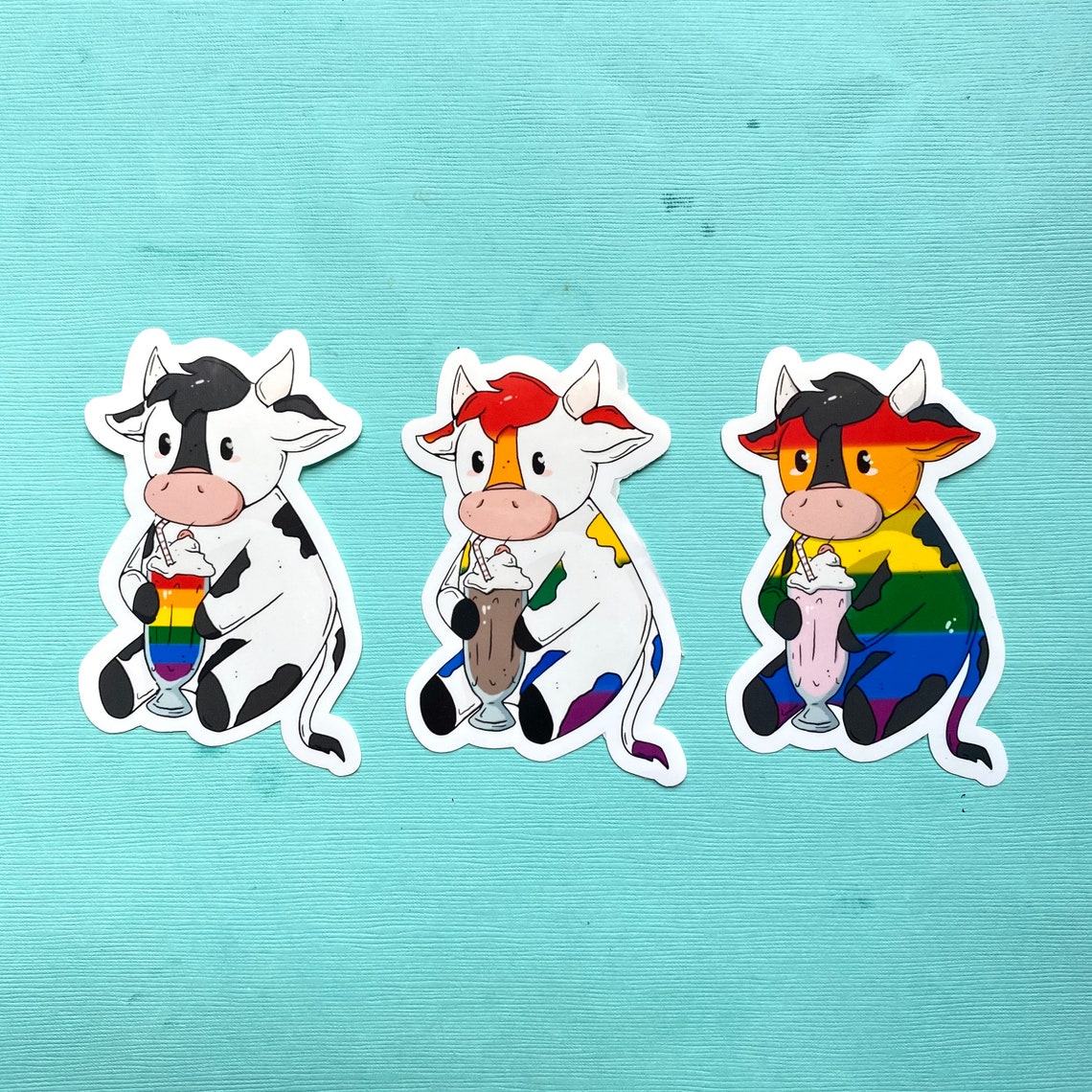 Pride Cow Vinyl Sticker | Etsy