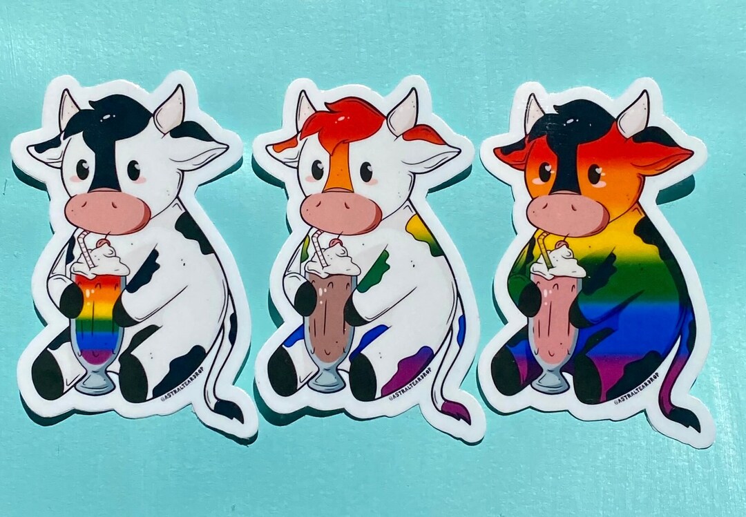 Pride Cow Vinyl Sticker - Etsy