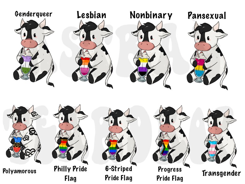Pride Cow Vinyl Sticker - Etsy