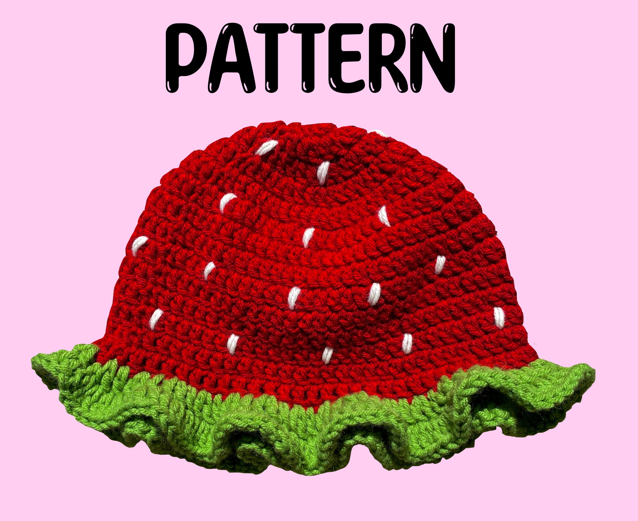 Crochet Strawberry Hat PATTERN you Will NOT Receive a - Etsy